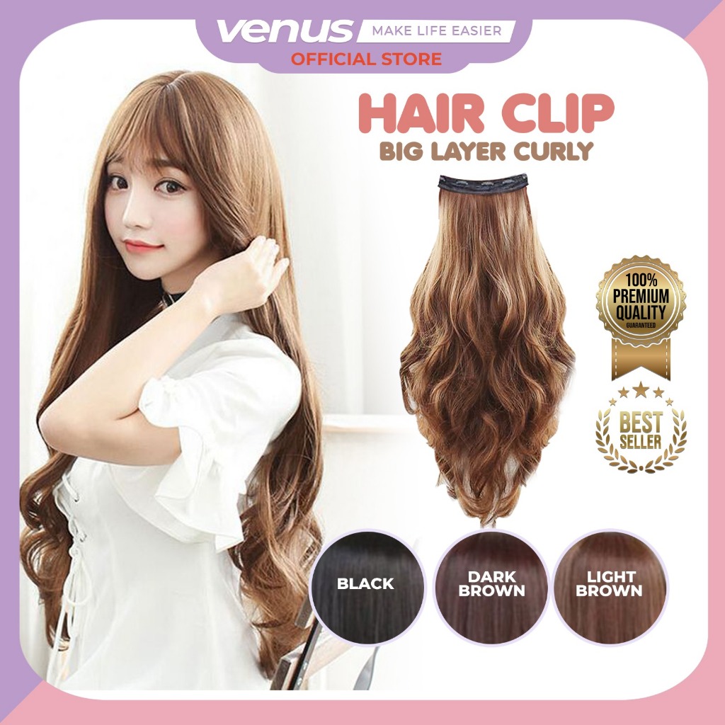 Jual OLSEE - Hair Clip Big Layer Curly Panjang - Hairclip Wave Murah ...