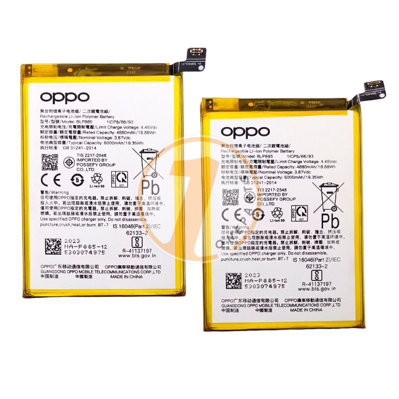 Jual BATTERY BATRE BATERAI OPPO A76 A96 BLP885 ORIGINAL | Shopee Indonesia