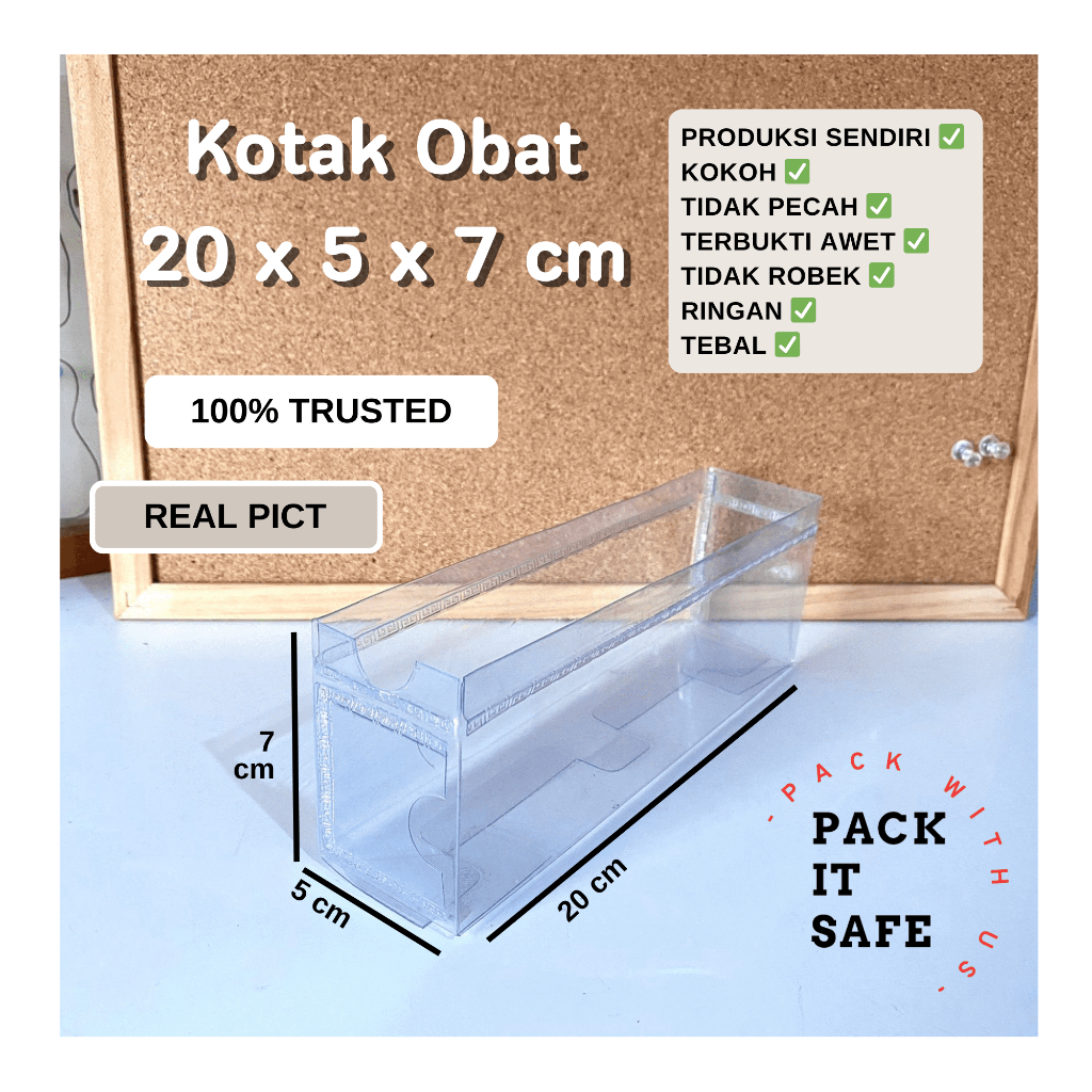 Jual [25 pcs] Kotak Obat Mika Apotek Ukuran 20 x 5 x 7 cm | Kotak Box ...