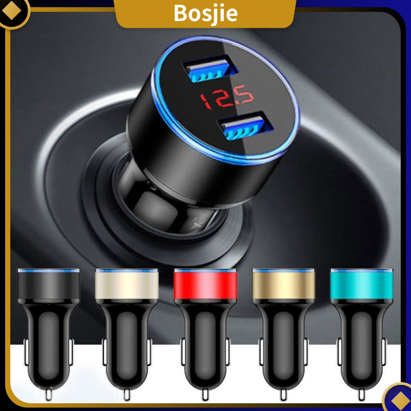 Jual Dual Ports 3.1A 12V-24V Charger Mobil With Digital LED Charger Hp ...