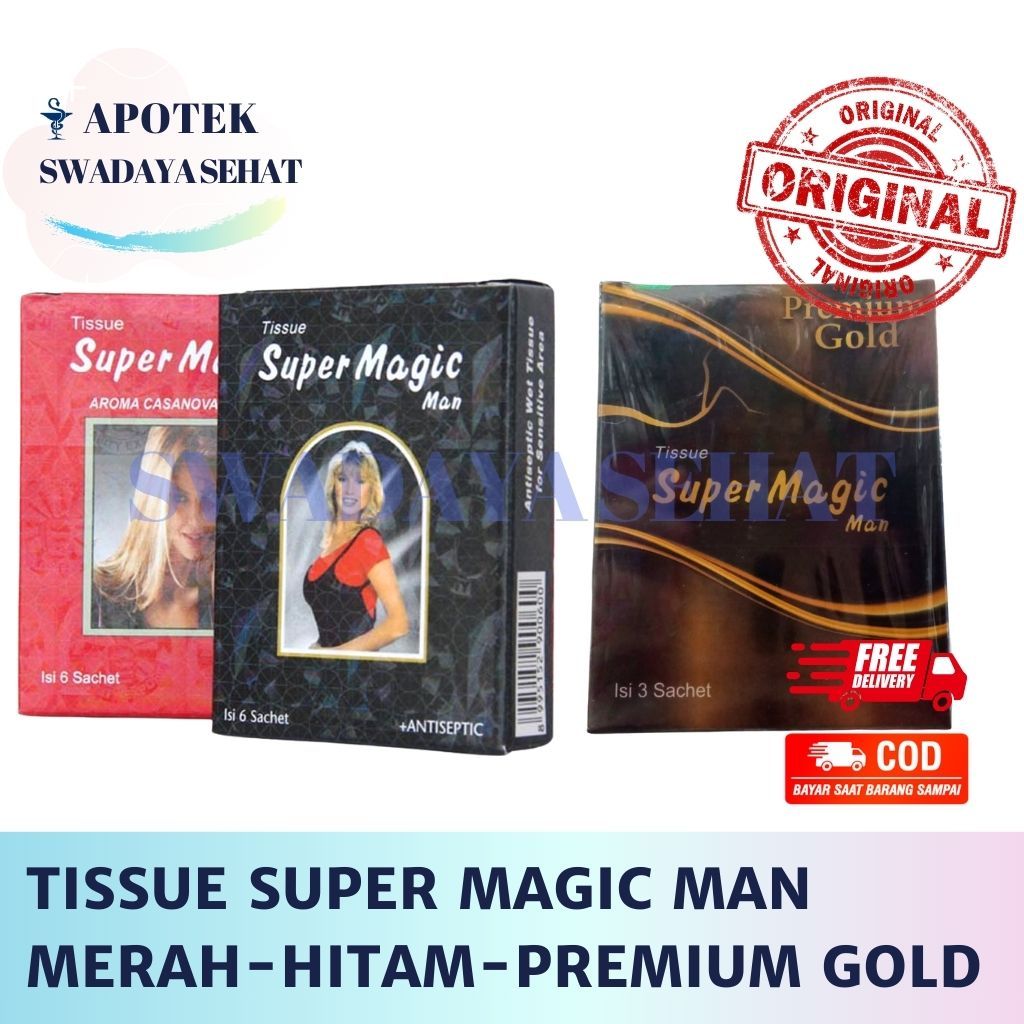 Jual TISSUE SUPER MAGIC MAN Hitam Lovers For Men & Merah Aroma Casanova ...
