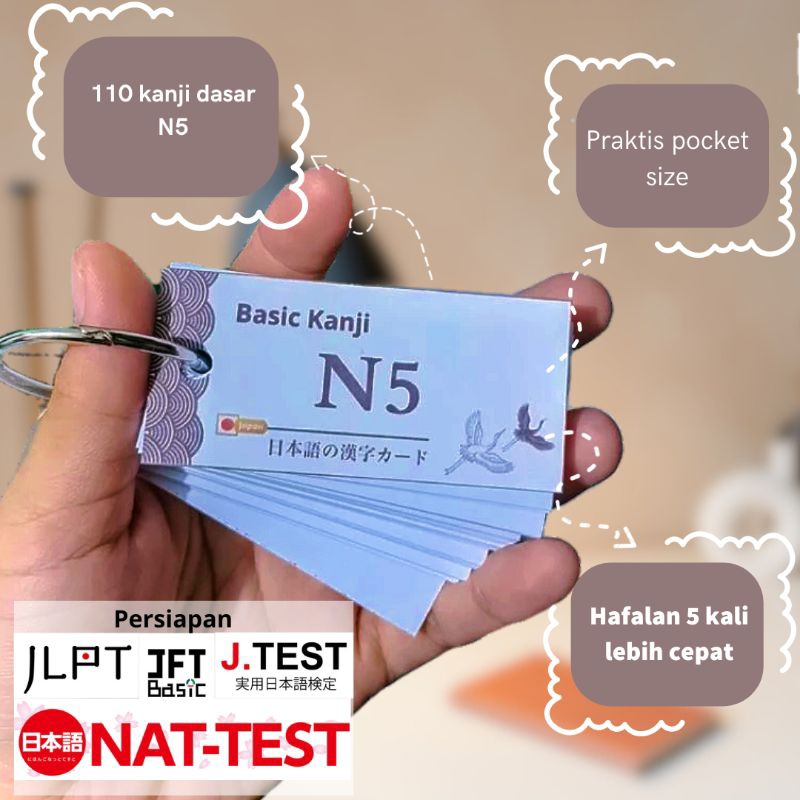 Jual (110 kanji) FLASH CARD BASIC KANJI N5 | Shopee Indonesia
