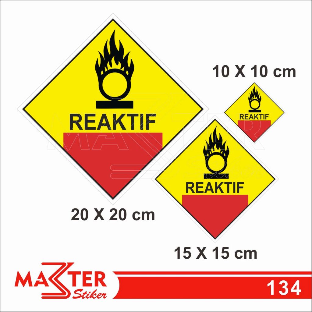 Jual 134 - Stiker Reaktif, Simbol Limbah B3, Sticker Vinyl, Premium ...