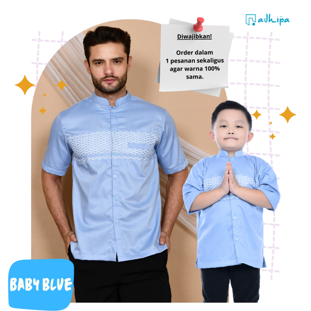 Jual Koko Couple Sarimbit Songket Ayah Anak warna Baby Blue / Biru Muda ...