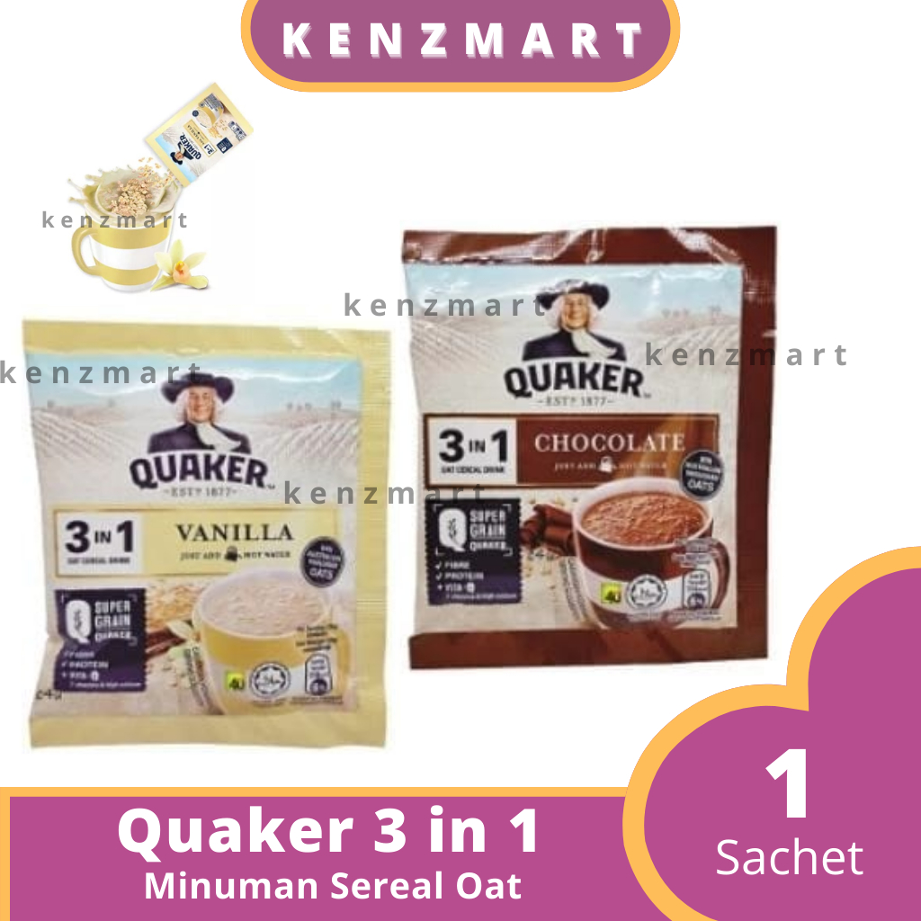 Jual QUAKER 3 IN 1 MINUMAN SEREAL OAT ( SACHET 28 GR ) | Shopee Indonesia