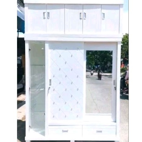 Jual lemari pakaian 2 pintu jumbo. tinggi rak atas pintu 5. model ...
