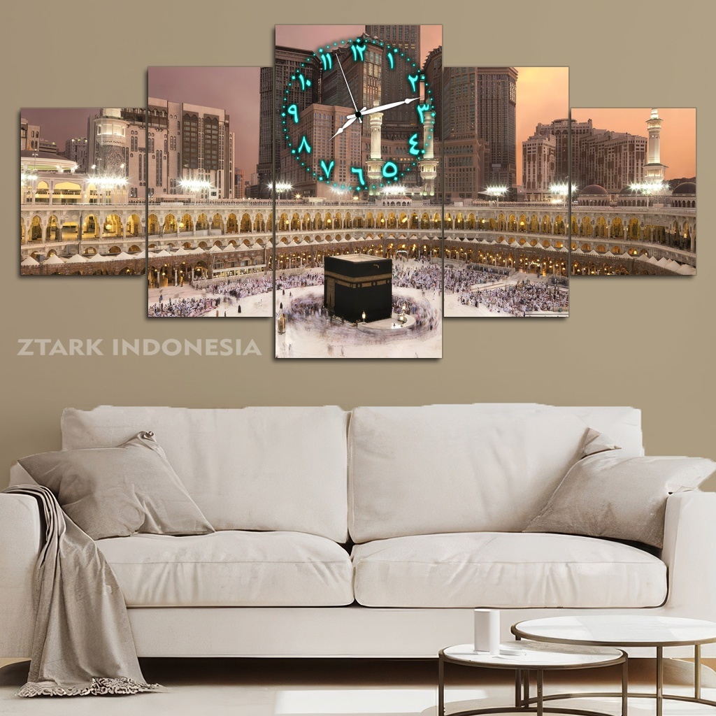 Jual Jam Ruangan Muslim Ramadhan 80X40 Multipanel / Jam Jumbo Islami ...