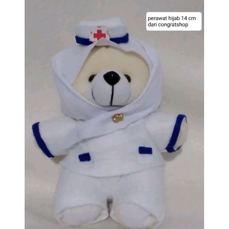 Jual boneka profesi perawat hijab free selempang nama ukuran 14cm ...