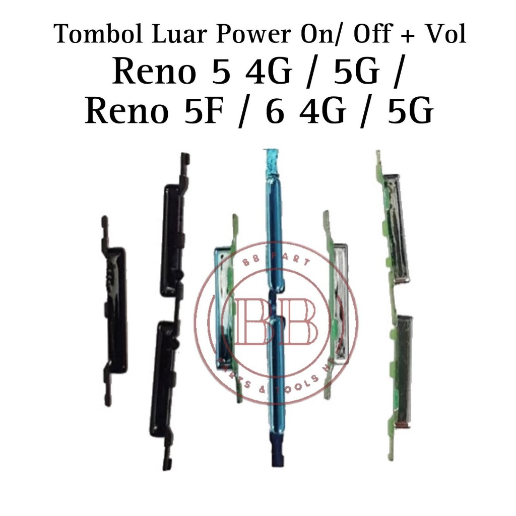 Jual Tombol 1 set Power On Off Volume Reno 5 4G / 5G / Reno 5F / 6 4G ...