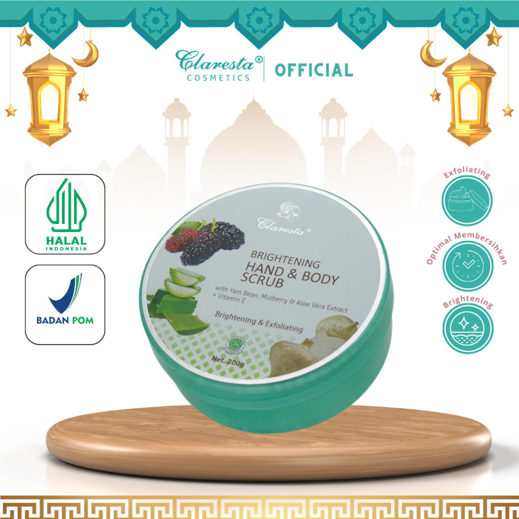 Jual Claresta Brightening Hand And Body Scrub 200g | Shopee Indonesia