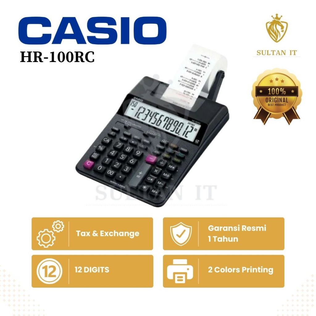 Jual Kalkulator Print Casio HR 100 RC ORIGINAL | Shopee Indonesia