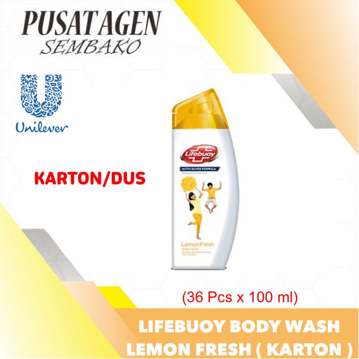 Jual LIFEBUOY KUNING BODY WASH LEMON FRESH BOTOL KARTON DUS 100 ML ...
