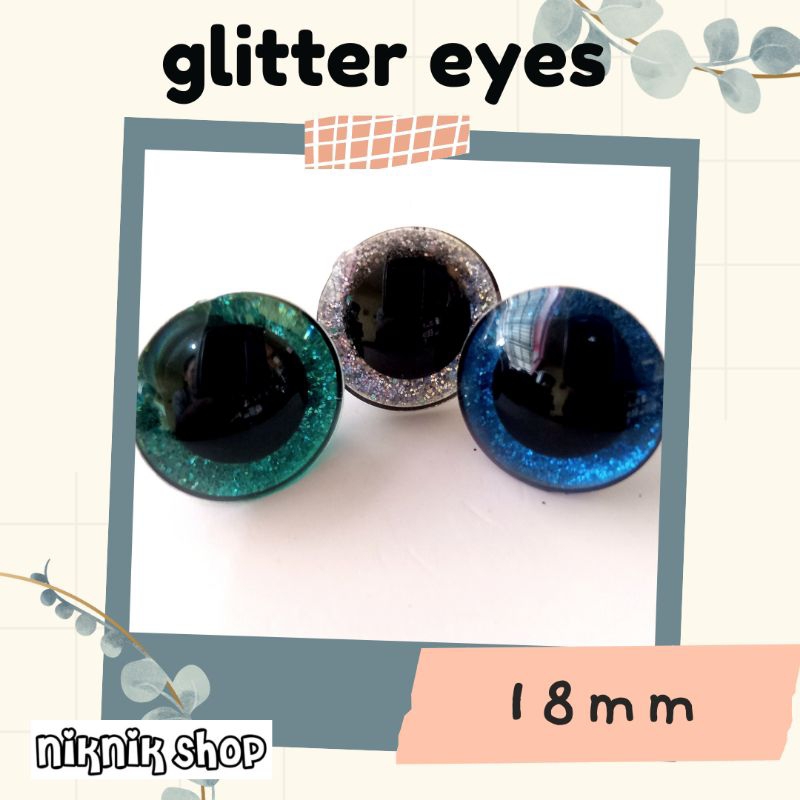 Jual 10pcs 18mm glitter doll eyes mata boneka | Shopee Indonesia