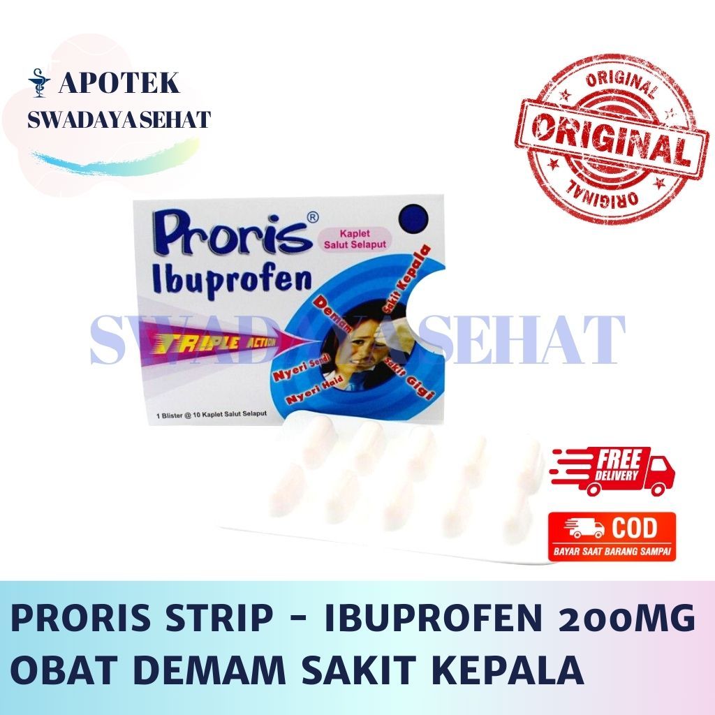Jual PRORIS STRIP 10 Tablet - Ibuprofen 200 MG - Obat Demam Sakit ...