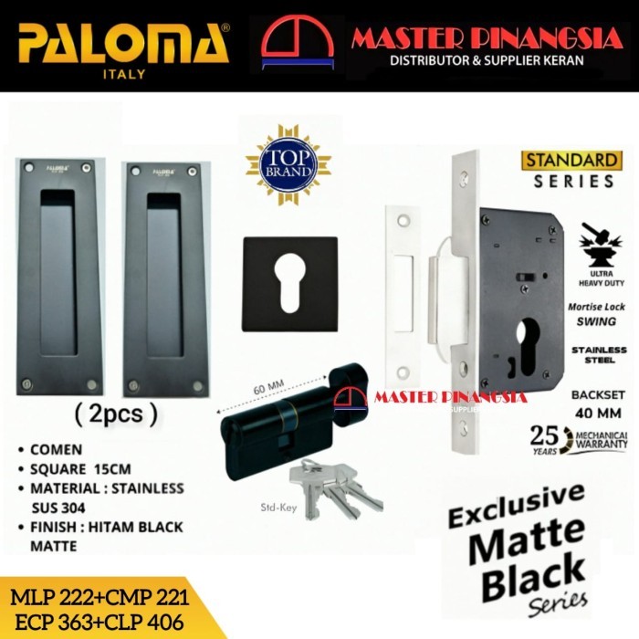 Jual HANDLE TANAM PINTU GESER SET PALOMA MLP 222+CMP 221+ECP 363+CLP 406 | Shopee Indonesia