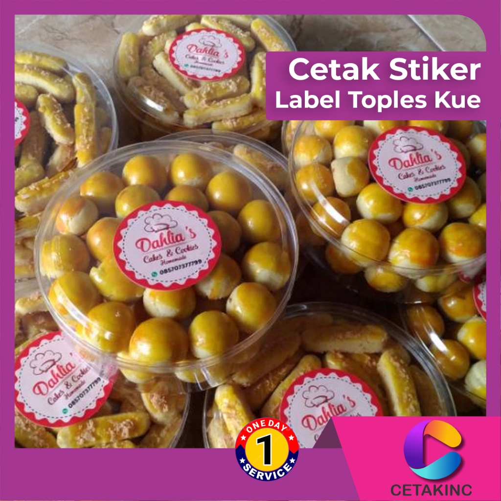 Jual Cetakinc - Stiker Label Kemasan Toples Makanan Kue Kering Cookies ...
