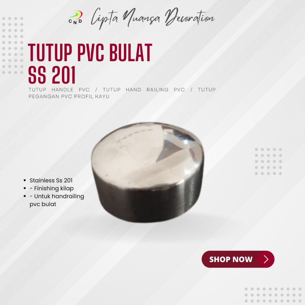 Jual Tutup pegangan handrailing pvc bulat 2" / Tutup Handle PVC Bulat ...