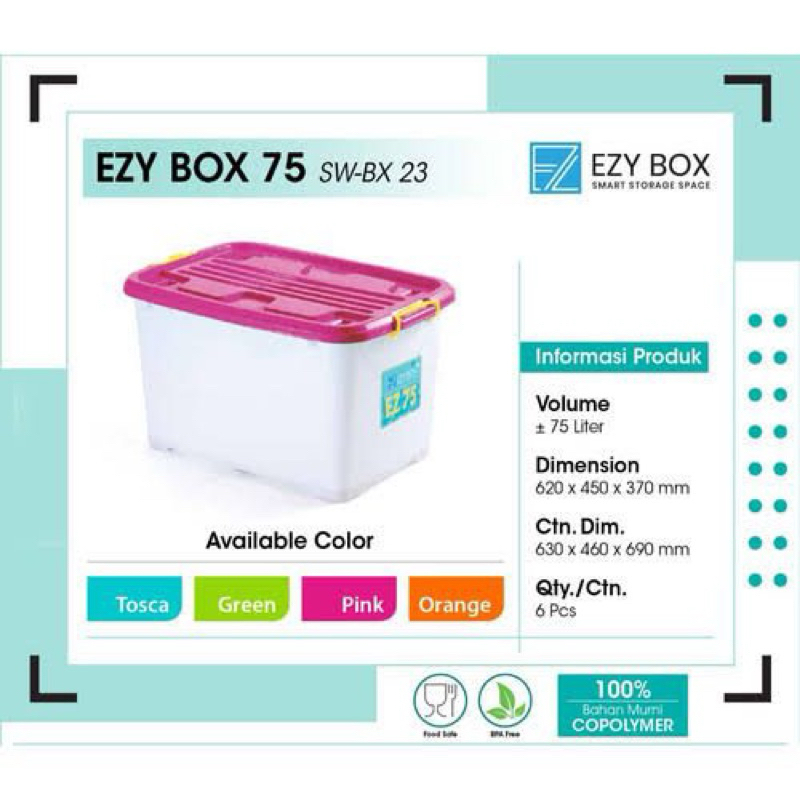 Jual Ezy box container 75 Liter | Shopee Indonesia
