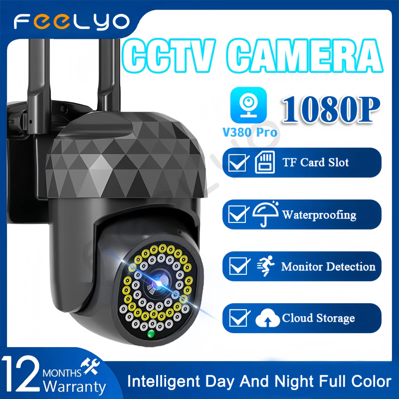 Jual FEELYO CCTV V380 Pro Outdoor Full HD WiFi CCTV Kamera 360 Derajat ...