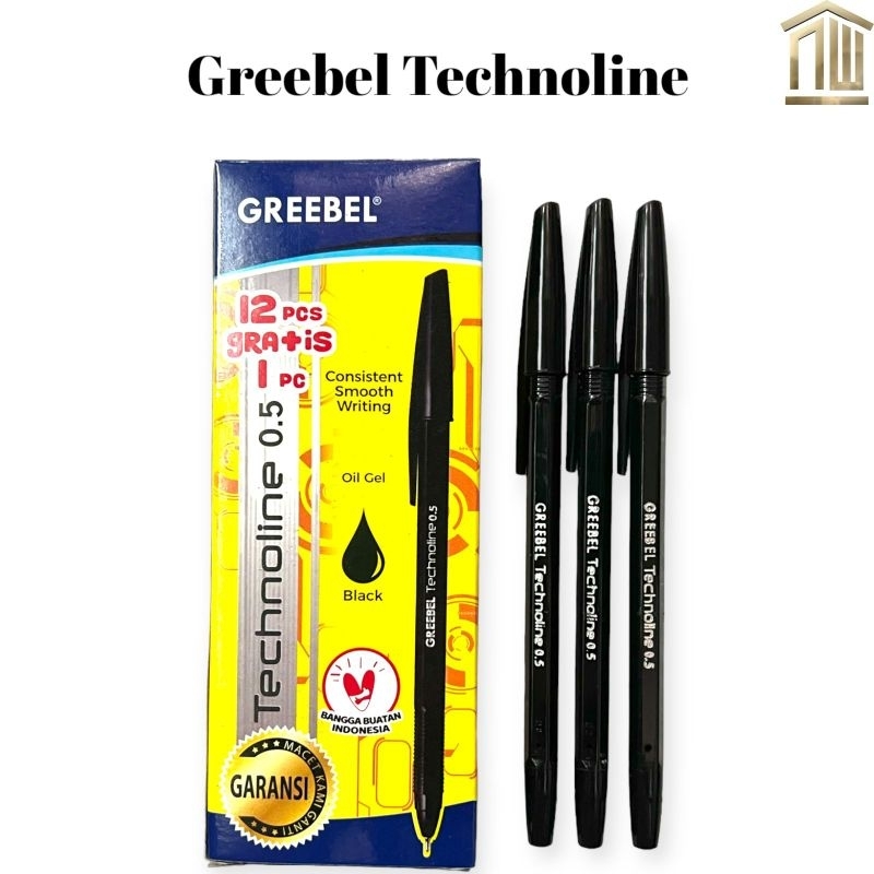 Jual Pulpen / Ballpoint / Pen Greebel Technoline (12 Pcs) | Shopee ...