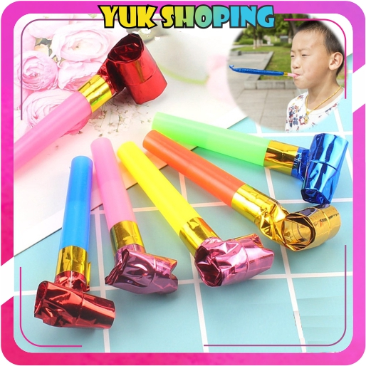 Jual YUKSHOPING Terompet Lidah Polos Metalik Peluit Julur Pesta Ulang ...