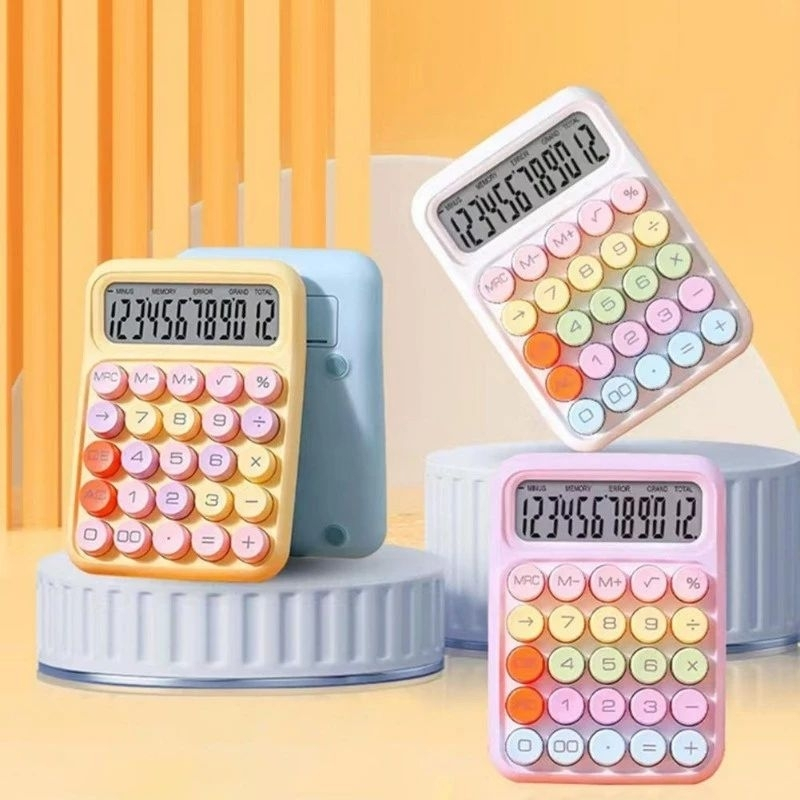 Jual Kalkulator Calculator Keyboard Boba Dot Fancy Warna Soft Pastel ...
