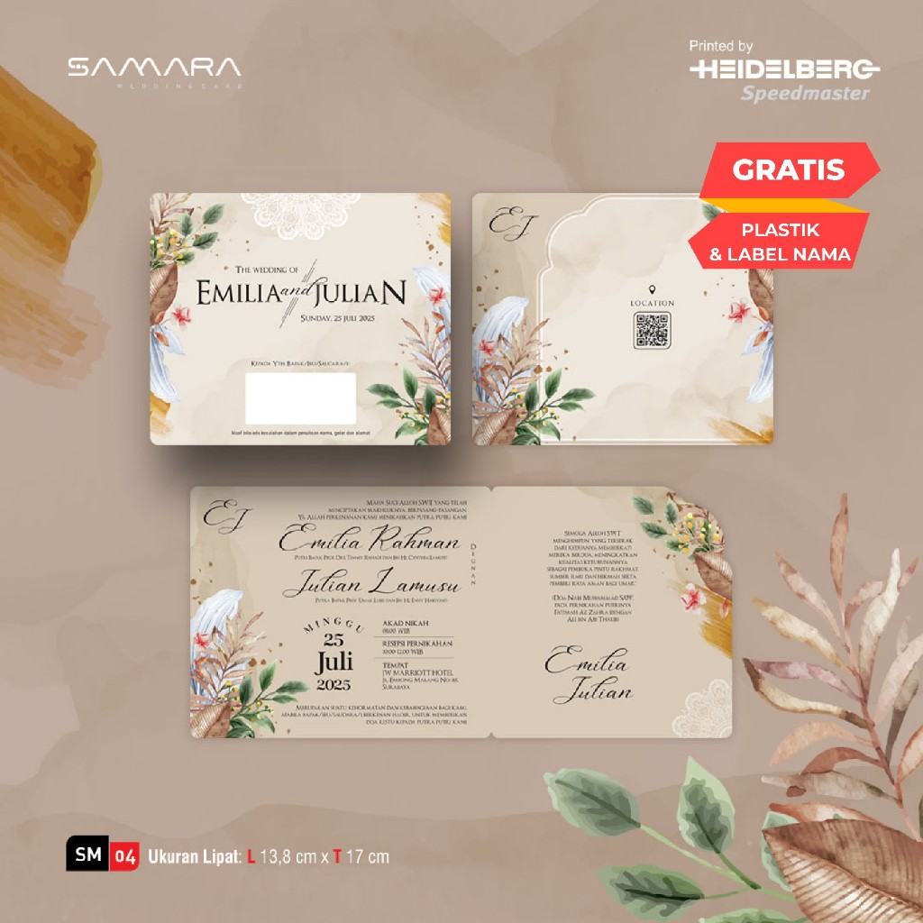 Jual Undangan Pernikahan Desain Kekinian Samara 04| Undangan Pernikahan ...
