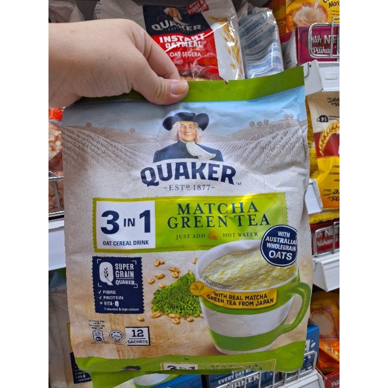 Jual QUAKER OATS MATCHA GREENTEA QUACKER SEREAL 3IN1 PACK CEREAL ...