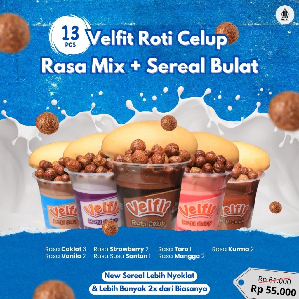 Jual [FREE SHAKE] Sarapan Praktis 13pcs Velfit mix 6 rasa + SEREAL ...