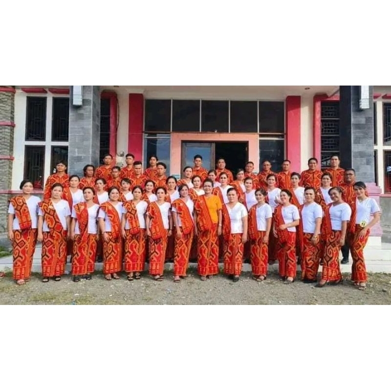 Jual Baju set adat toraja tenun blanket kombinasi toyobo baju set tas ...