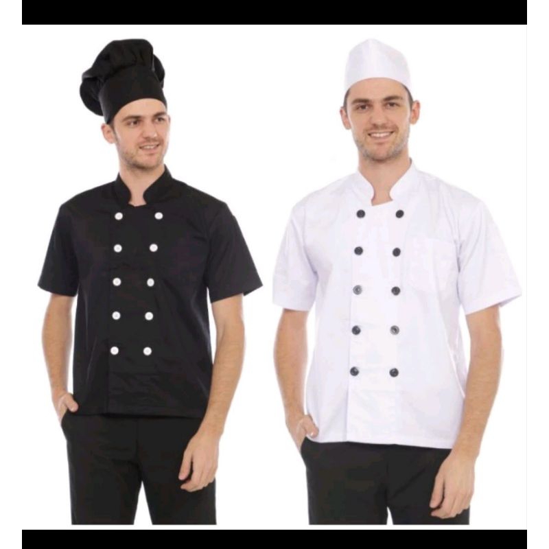 Jual Kemeja koki, seragam chef tangan pendek, kemeja seragam | Shopee ...