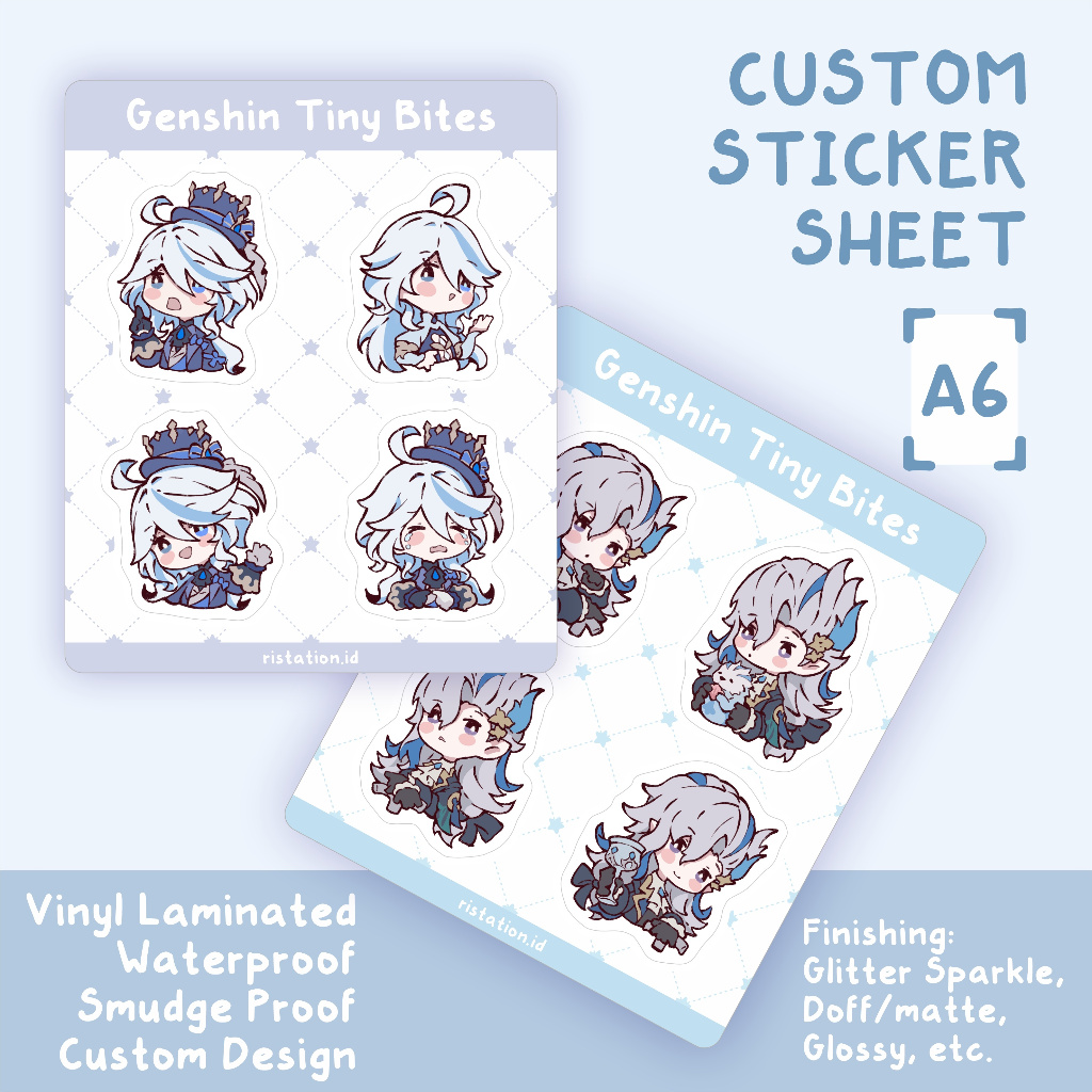 Jual Custom Sticker Sheet Vinyl A6 (10.5x14.8cm) - Custom Print ...