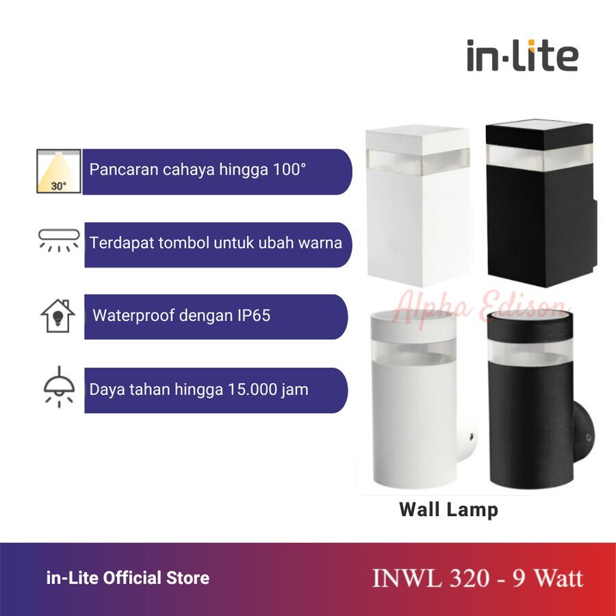Jual InLite INWL320S / R Lampu LED Dinding 9 Watt water Proof IP65 ...