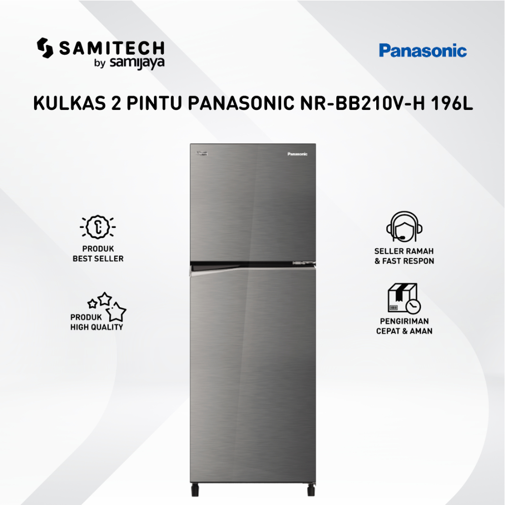 Jual KULKAS 2 PINTU PANASONIC NR-BB210V-H / NR BB210V H KAPASITAS 196L ...