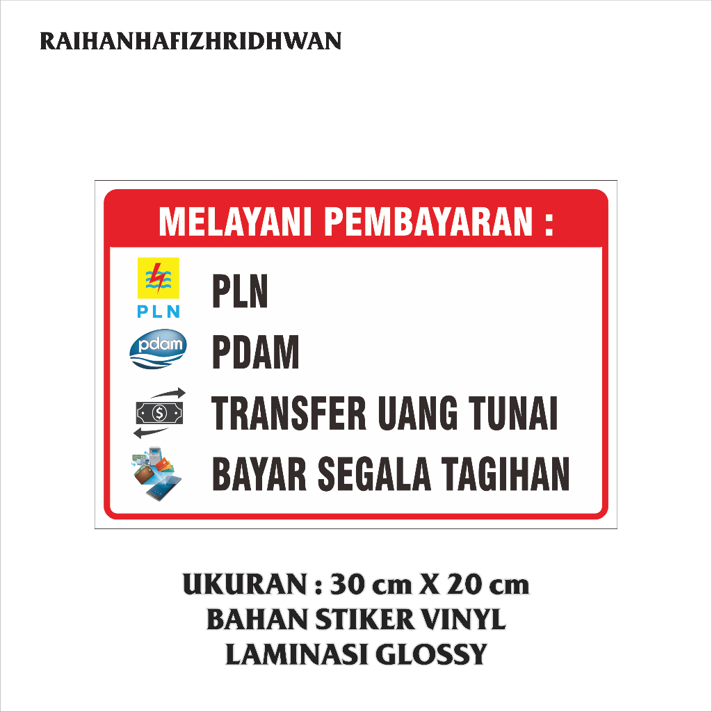 Jual STIKER VINYL MELAYANI PEMBAYARAN PLN, PDAM, DLL | Shopee Indonesia
