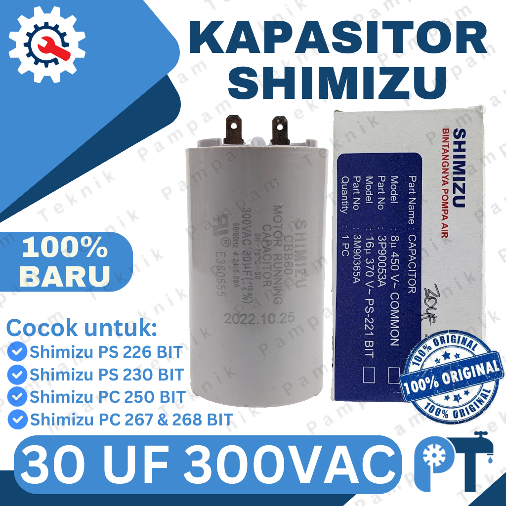 Jual GENUINE PART - KAPASITOR SHIMIZU 30UF 300V PS 226 & 230 ORIGINAL ...