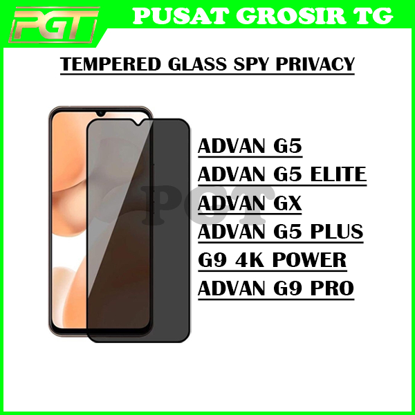 Jual TEMPERED GLASS SPY PRIVACY ADVAN G5 G5 PLUS G5 ELITE GX G9 4K POWER G9 PRO | Shopee Indonesia