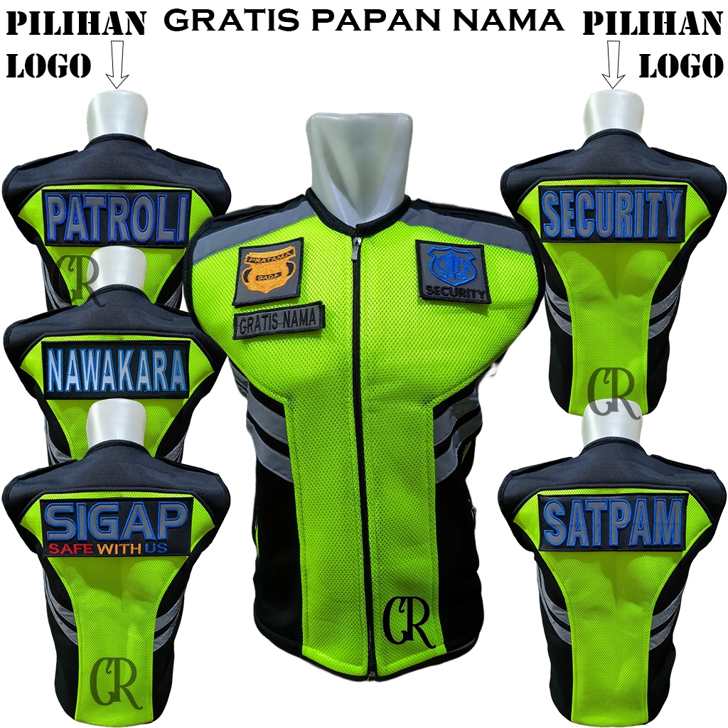 Jual Rompi Security Satpam Terbaru Bahan Doublemesh Tebal Model Stabilo ...