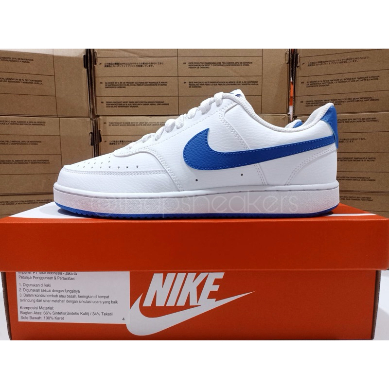Jual Sepatu Nke Pria Court Vision Low White/Royal Blue Original BNIB ...