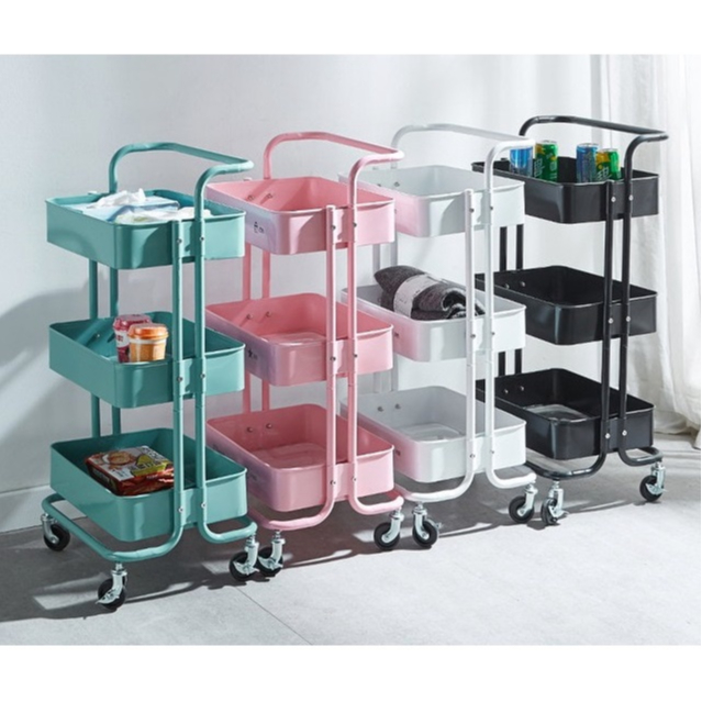 Jual RAK TROLI 3 SUSUN / TROLI DORONG 3 TINGKAT / TROLLEY 3 TIER / RAK ...