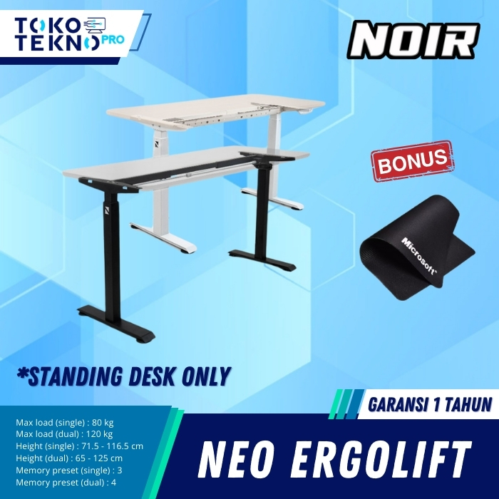 Jual Neo Ergolift Office Desk Electric Adjustable Kaki Meja Elektrik ...