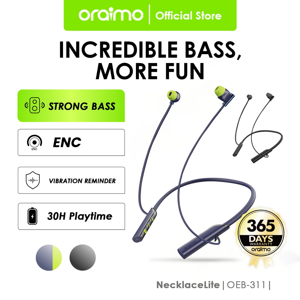 Jual Oraimo Bluetooth Wireless Neckband OEB-311 Headset Necklace Lite ...