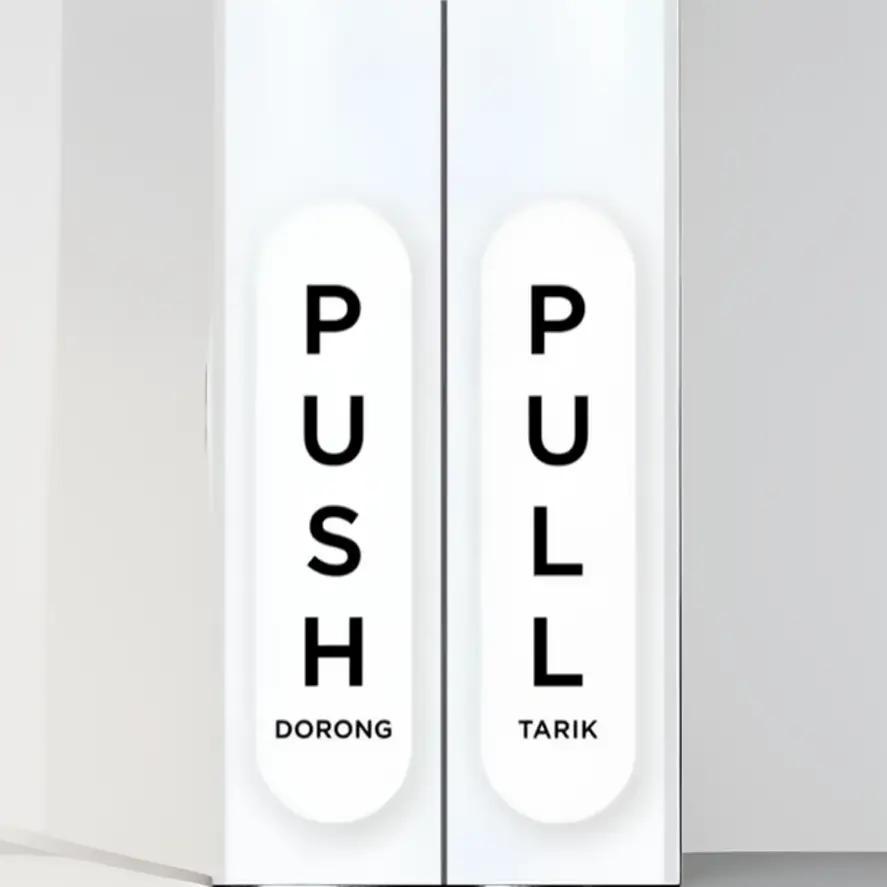 Jual Label Sticker Push Pull Label Akrilik Kayu Pintu Tempel Stiker ...