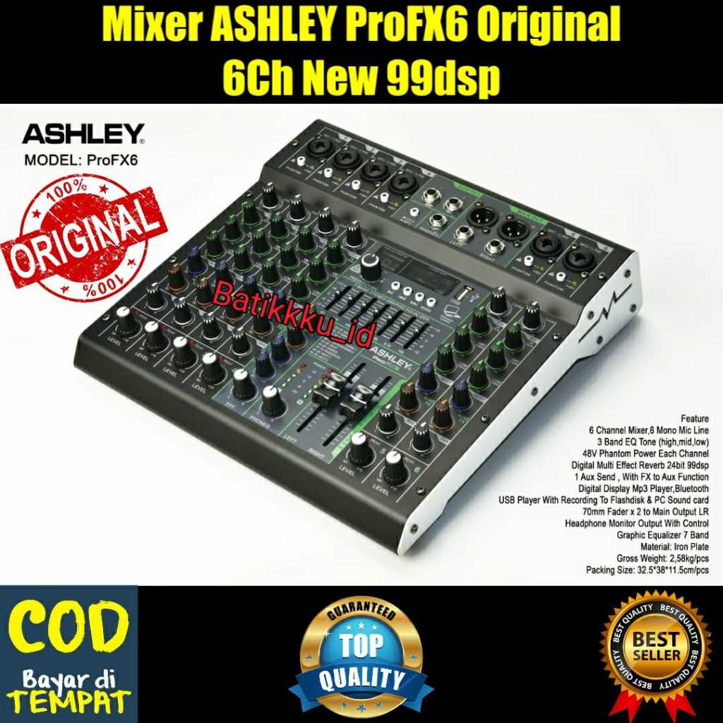 Jual Mixer ASHLEY PROFX6 PRO FX 6 PRO FX6 ORIGINAL 6CH NEW | Shopee ...