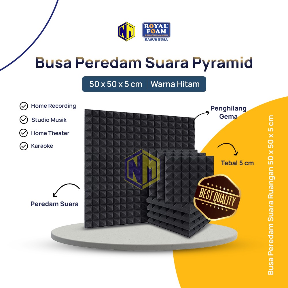 Jual Busa Peredam Suara Pyramid - Peredam Suara Tebal 5 cm ukuran 50x50 ...