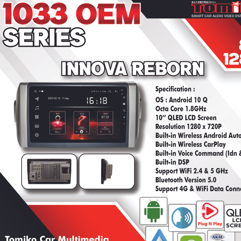 Jual Head Unit Android Tomiko 1033 OEM Series for Toyota Innova Reborn | Shopee Indonesia