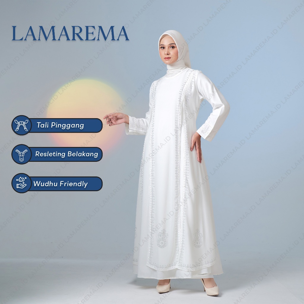 Jual [ LaMarema ] Baju gamis putih wanita modern mewah dan elegan terbaru | Abaya turkey turki ...