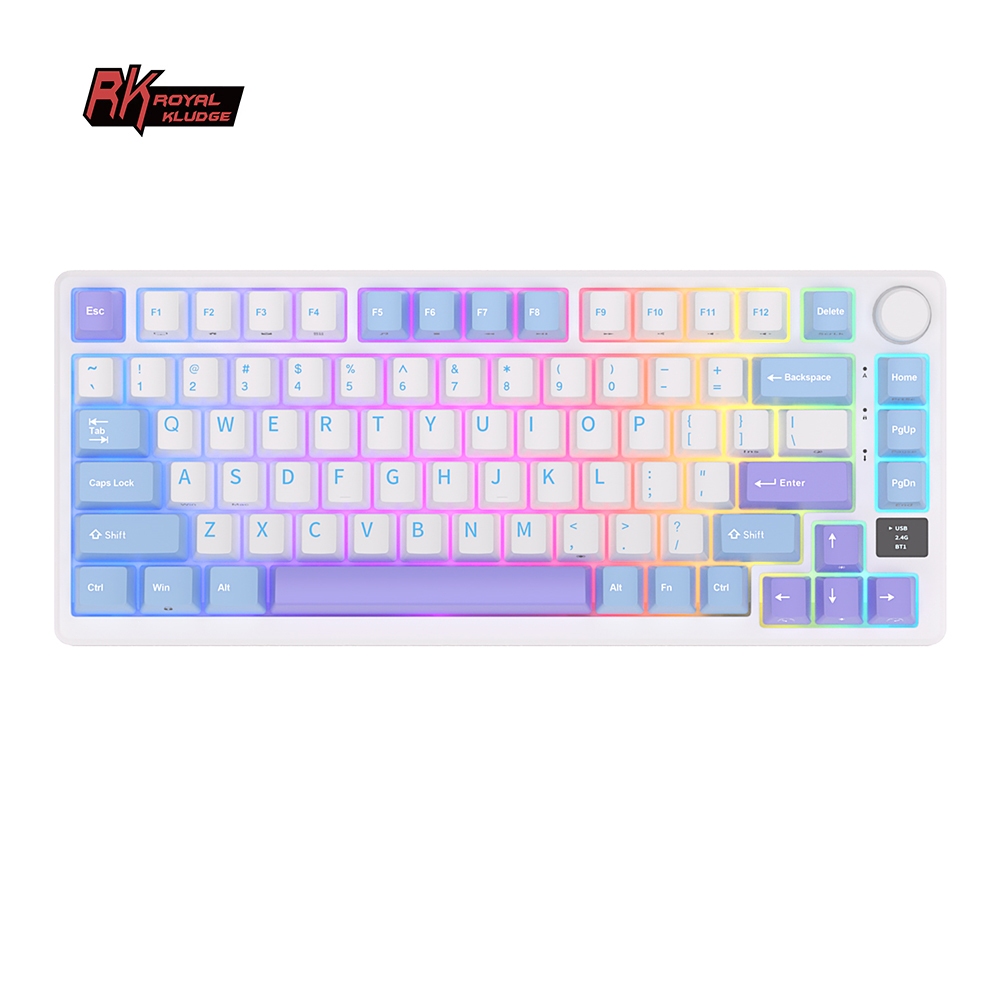 Jual Royal Kludge RK M75 Purple 81 keys Gasket Struktur TFT Gaming ...