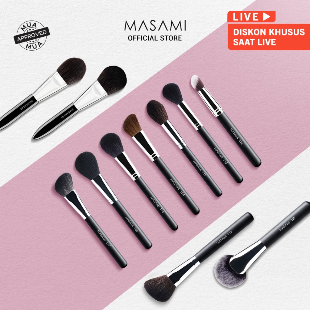 Jual Masami Powder Brush Kuas Foundation / Kuas Tapered Blending Kuas ...