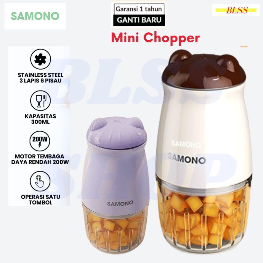 Jual Food Processor Food Chopper Mpasi Mini SAMONO 300ml Mesin ...